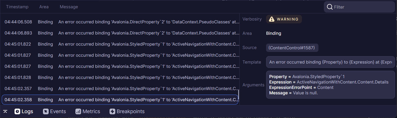 Application Logs Tool | Avalonia Docs