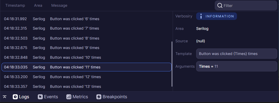 Application Logs Tool | Avalonia Docs